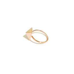 Rose Goldtone Silver Pyramid Square Ring Size 6 - 8