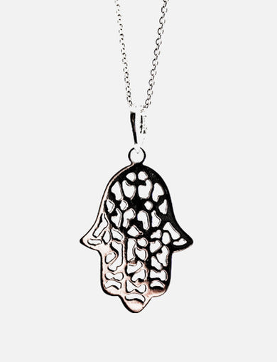 925 Silver Simple Hamsa Pendant Necklace 16 - 30 inch