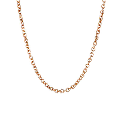 Rose Goldtone Rolo Round Link Chain Necklace 22 inch - 24 inch