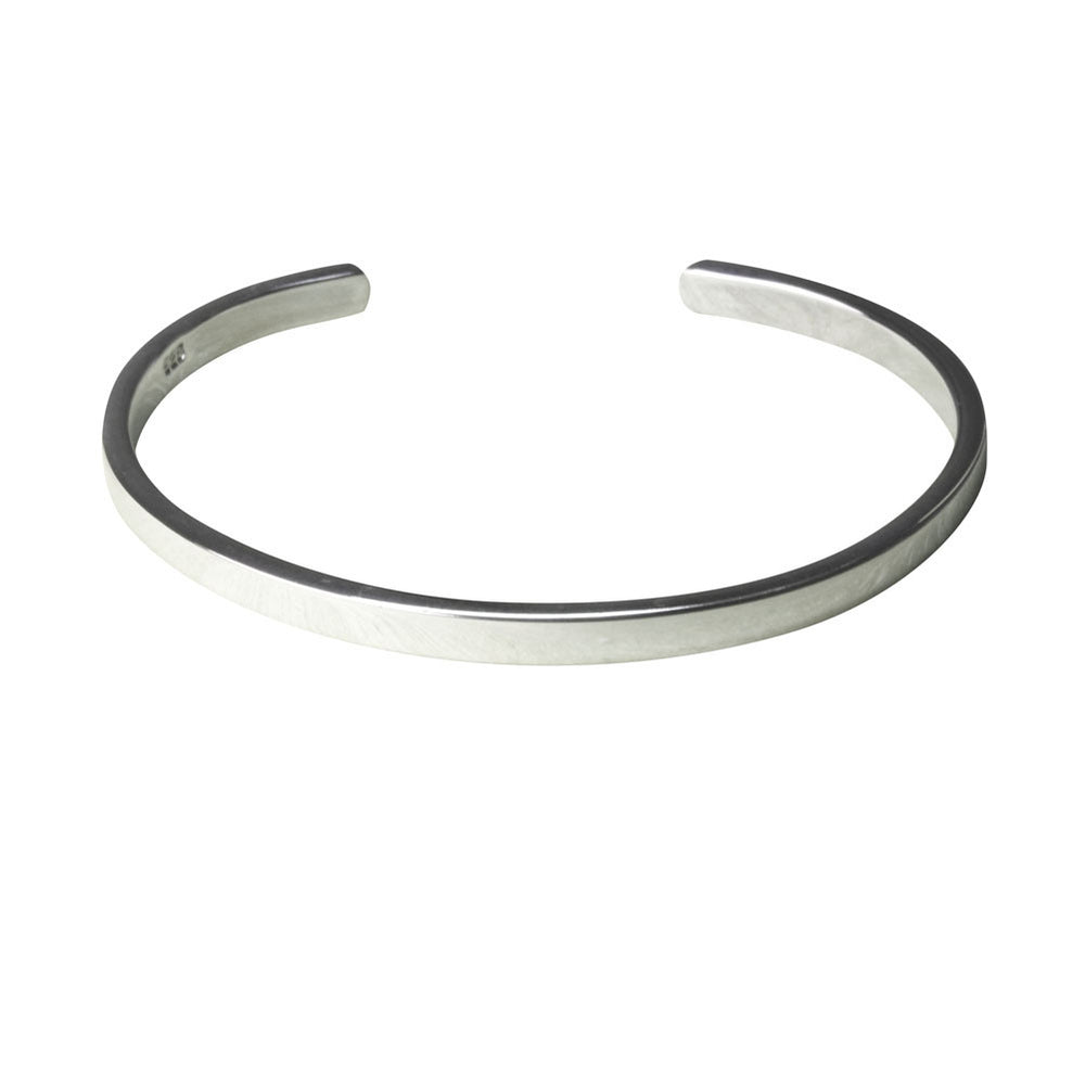 Sterling Silver Skinny Solid Open Cuff Bangle Bracelet