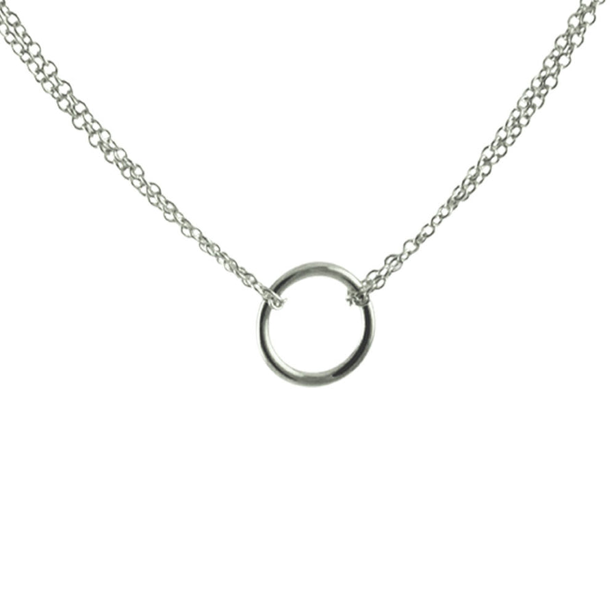 Everlasting Sterling Silver Open Circle Pendant Necklace 16 - 17 in ...